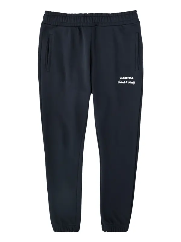 CLUB 1984 Essential Logo-embroidered Cotton Sweatpants - Navy