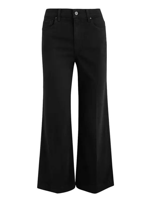 Paige Anessa Cropped Wide-leg Jeans - Black