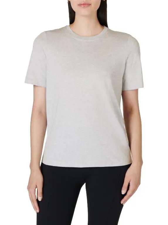 Sweaty Betty Essential Crewneck T-shirt - Light Grey Marl