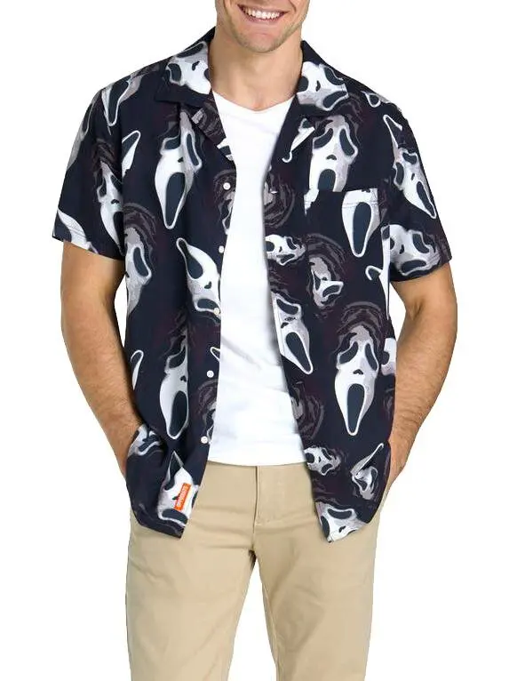 Opposuits Ghostface™ Relaxed Fit Camp Shirt - Black