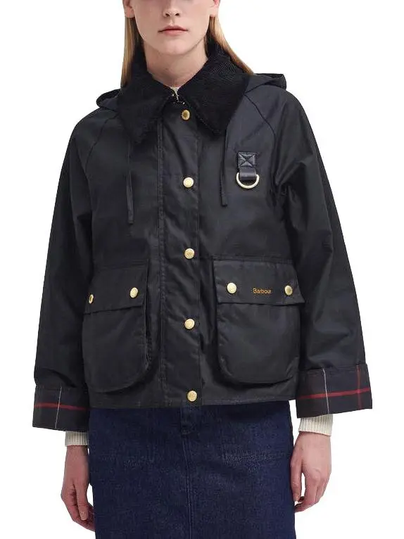 Barbour Reighton Waxed Cotton Jacket - Black/classic