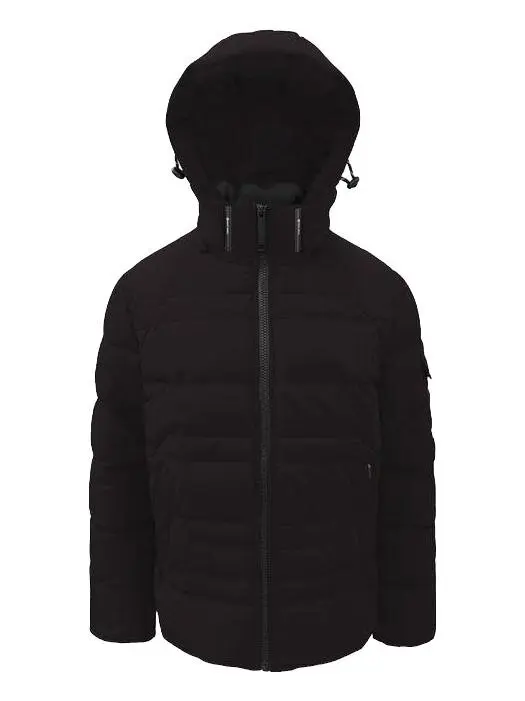POINT ZERO Nitehawk Engineered Quilted Puffer With Hood - Black