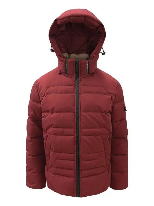 POINT ZERO Nitehawk Engineered Quilted Puffer With Hood - Paprika
