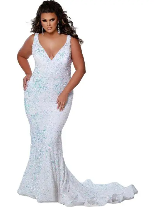 SYDNEY'S CLOSET Sequin Mermaid Evening Gown - Unicorn