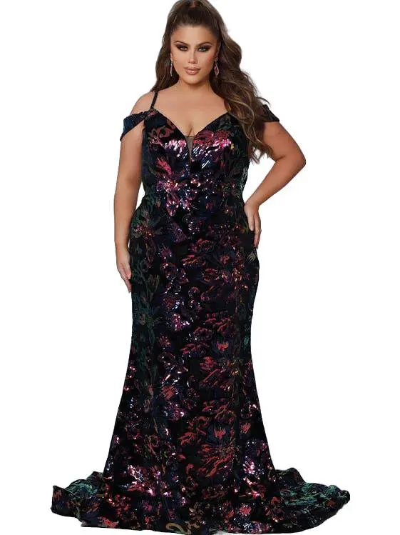 SYDNEY'S CLOSET V-neck Evening Gown - Purplicious