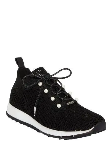 JIMMY CHOO Veles Imitation Pearl Knit Sneakers - X Black Mix