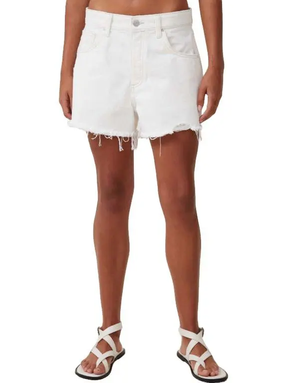COTTON ON Original Denim Short - Vintage White Rip