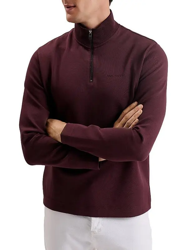 Ted Baker London Actos Regular Fit Quarter Zip Pullover - Maroon
