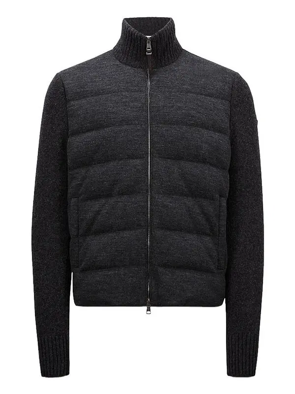 Moncler Padded Zip Up Cardigan - Dark Grey