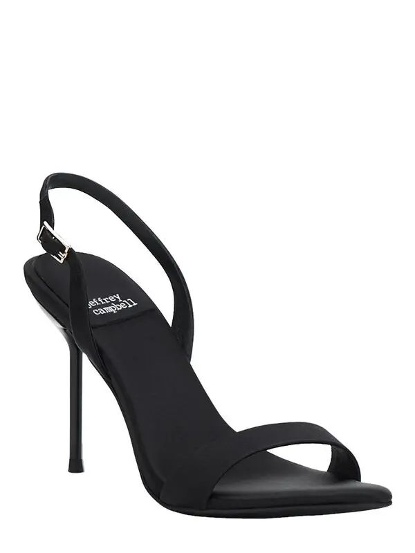 Jeffrey Campbell Go Getter Slingback Sandals - Black Satin