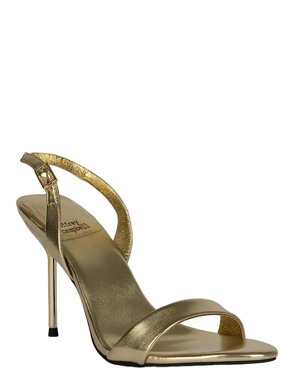 Jeffrey Campbell Go Getter Slingback Sandals - Light Gold Metallic