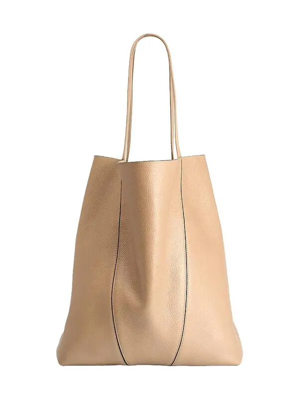 Chloé Spin Large Leather Tote - Boyish Brown