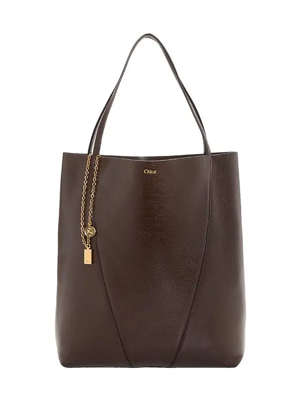 Chloé Spin Large Leather Tote - Kohl Brown