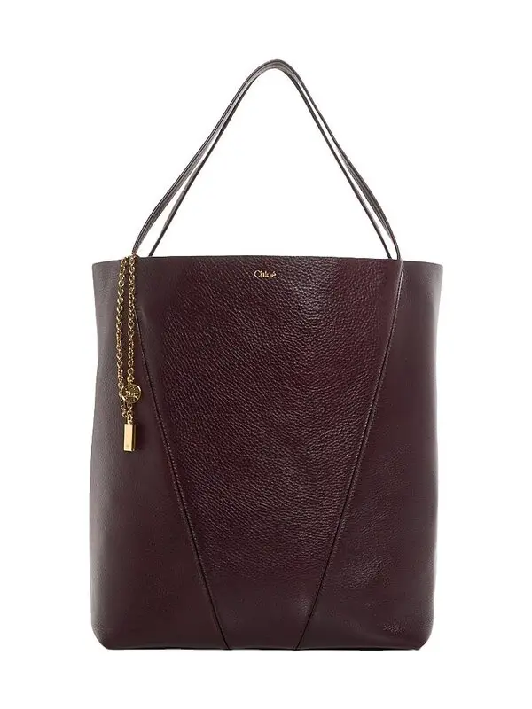 Chloé Spin Large Leather Tote - Merlot