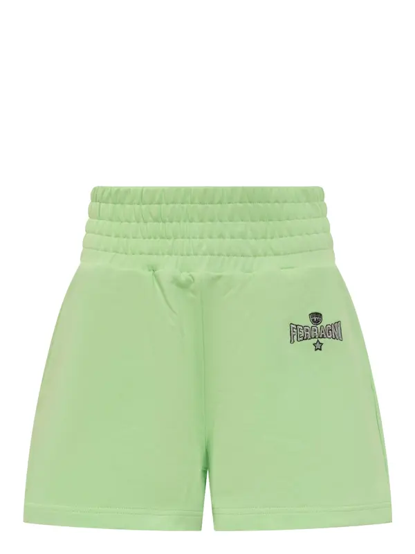 CHIARA FERRAGNI Logo-embroidered Track Shorts - Green