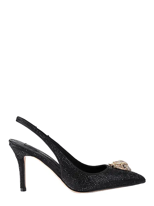 Kurt Geiger Belgravia Rhinestone-embellished Slingback Courts - Black