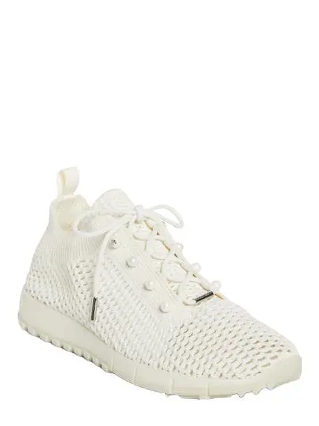 JIMMY CHOO Veles Pearl Knit Sneakers - X Latte Mix