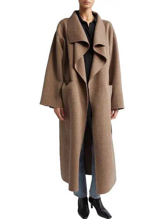TOTEME Signature Double Face Wool & Cashmere Coat - Oak Melange