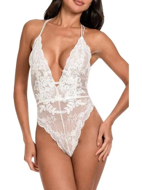 IN BLOOM BY JONQUIL Zayla Lace Thong Teddy - Ivory