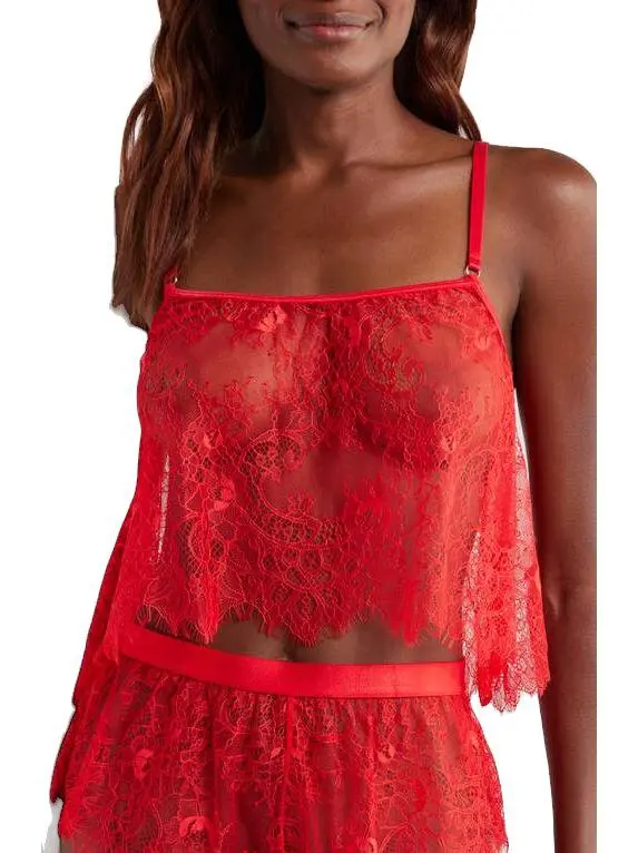 KILO BRAVA Lace Crop Cami - Classic Red