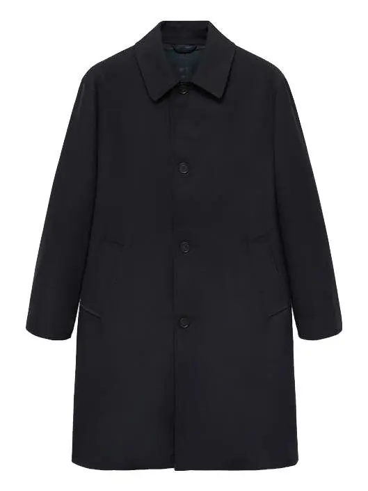 Mango Comfort Stretch Oversized Trench Coat - Dark Navy