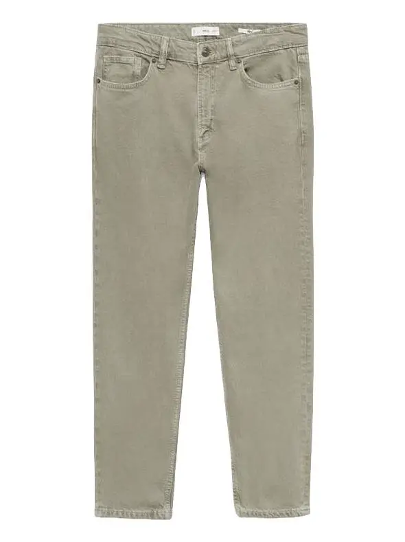 Mango Ben Crop Tapered Jeans - Pastel Green
