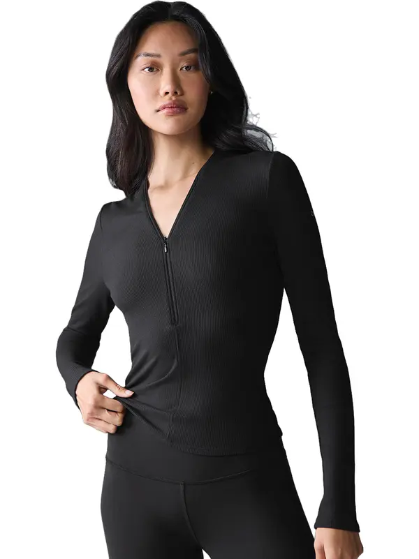 Alo Yoga Ribbed Long Sleeve Top - Black