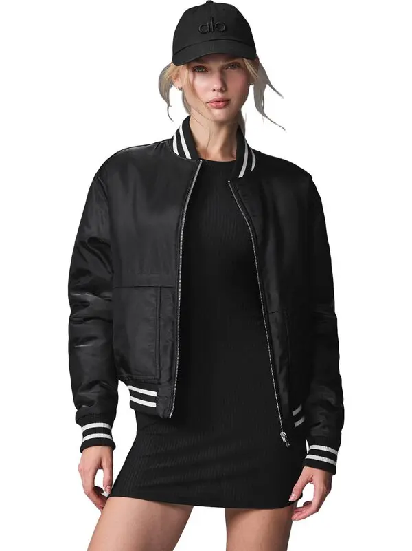 Alo Yoga Afterglow Varsity Jacket - Black