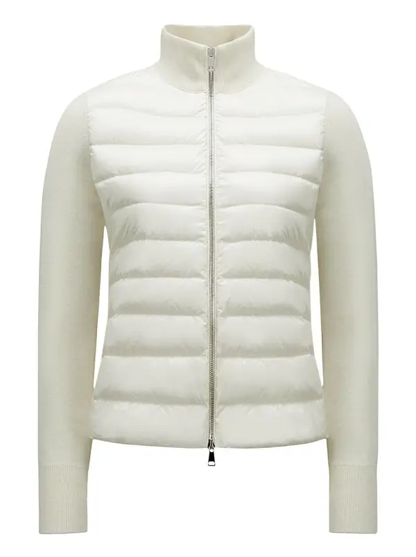 Moncler Padded Wool Zip-up Cardigan - White