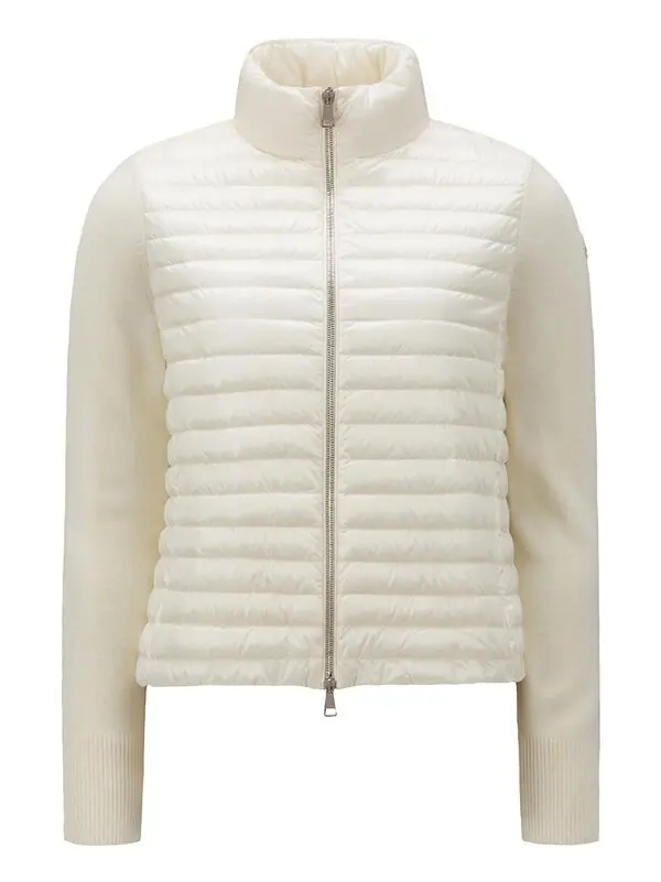 Moncler Padded Wool Zip-up Cardigan - White