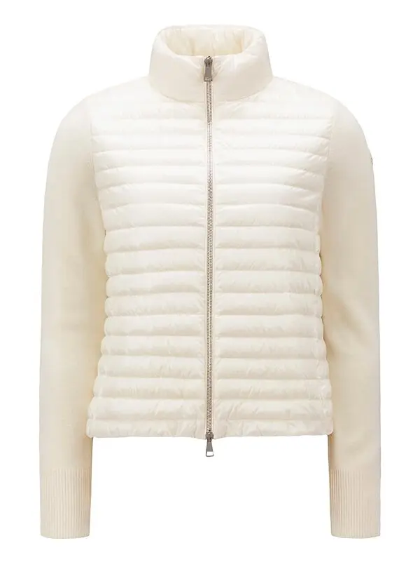 Moncler Padded Wool Zip-up Cardigan - White