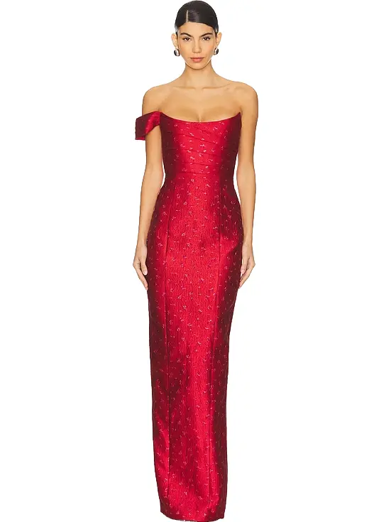 SAU LEE Jackson Gown - Red