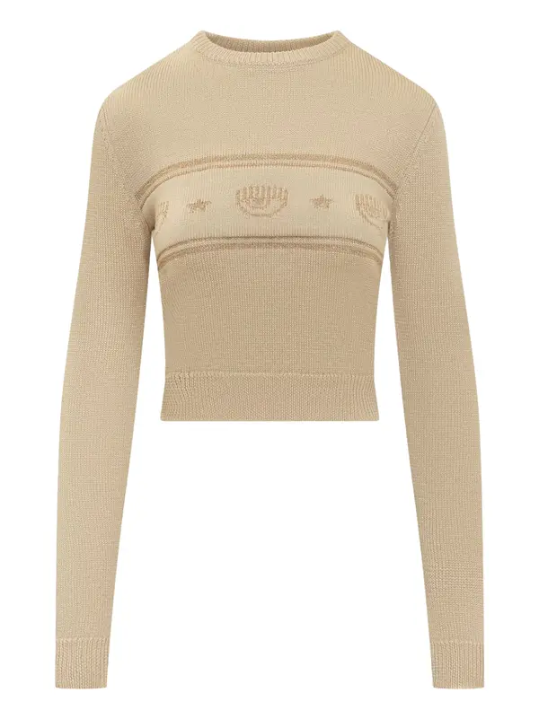 CHIARA FERRAGNI Eyelike-intarsia Jumper - Neutrals