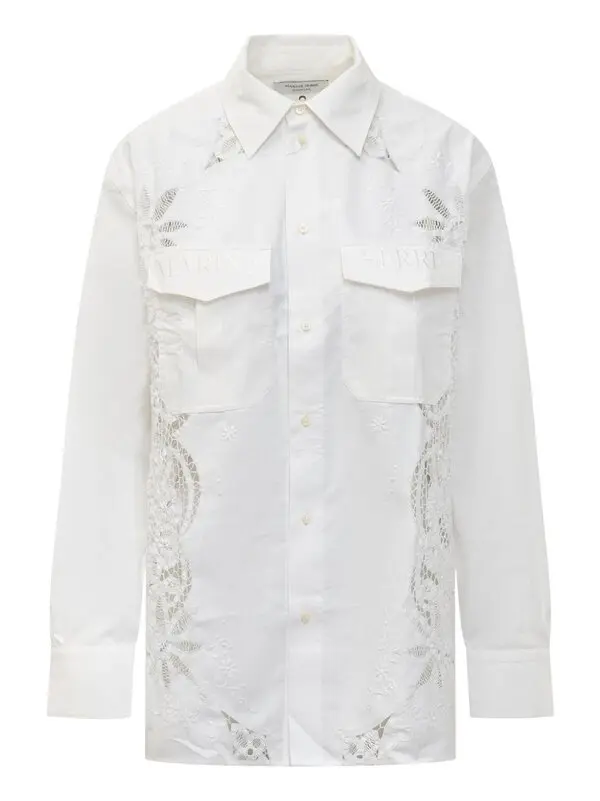 MARINE SERRE Embroidered Shirt - White
