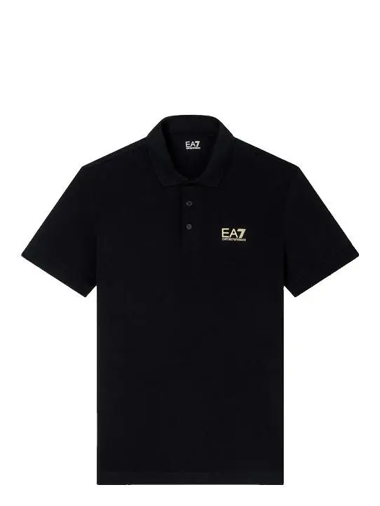 Emporio Armani Core Identity Stretch-cotton Polo Shirt - Black