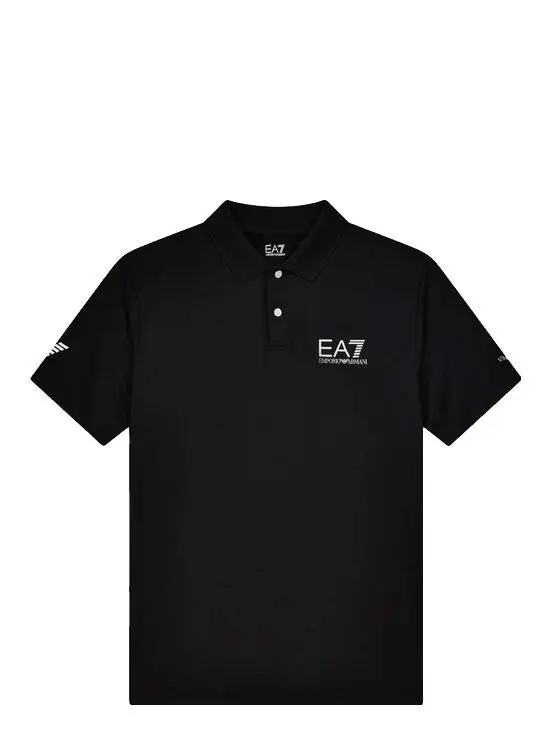 EA7 Tennis Pro Polo Shirt In Ventus7 Technical Fabric - Black