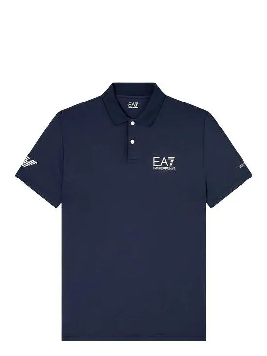 Emporio Armani Tennis Pro Polo Shirt In Ventus7 Technical Fabric - Navy