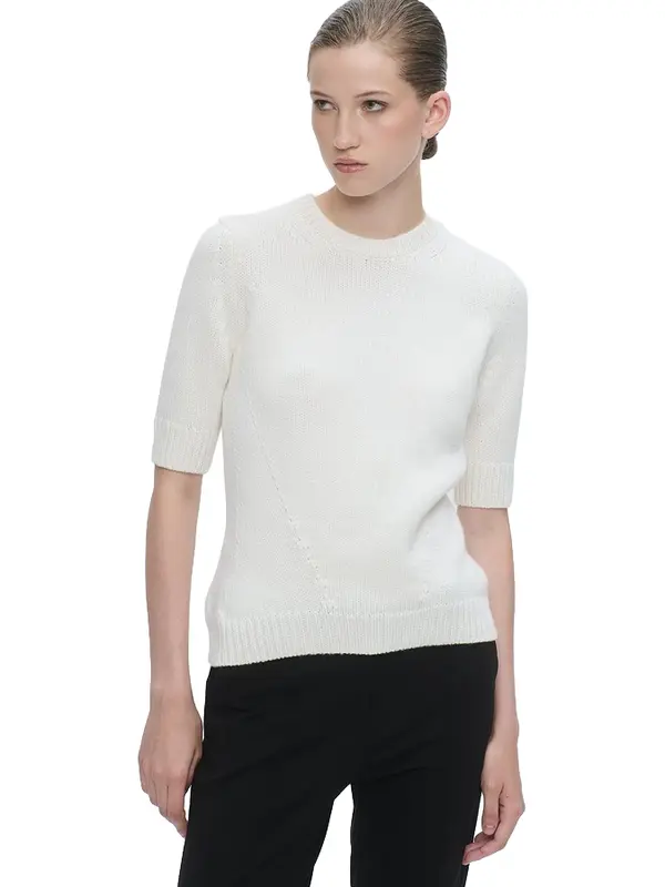 CALLAS MILANO Portia Cashmere Crewneck Sweater - Neutral