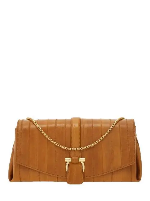 FERRAGAMO Front Flap Crossbody Bag - Gold