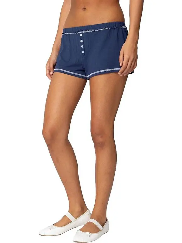EDIKTED Arianne Contrast Shorts - Navy