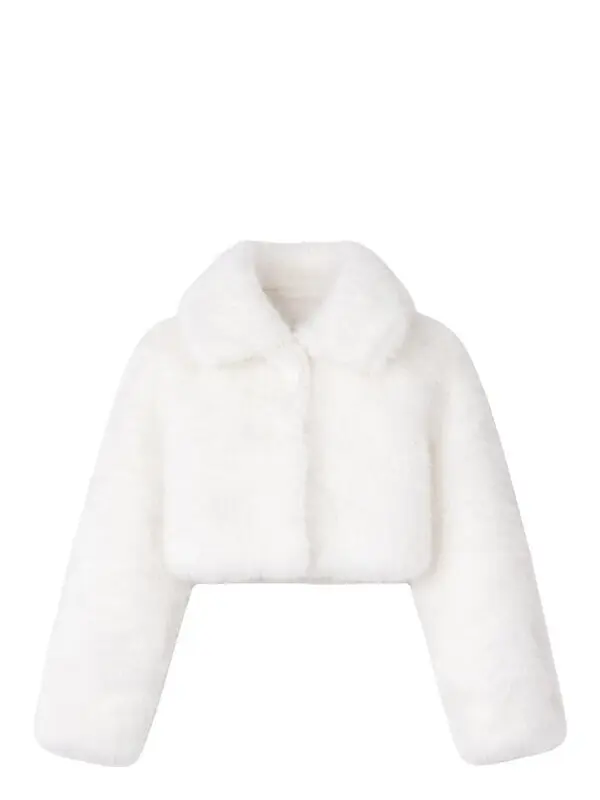 EDIKTED Nathalie Cropped Jacket - White