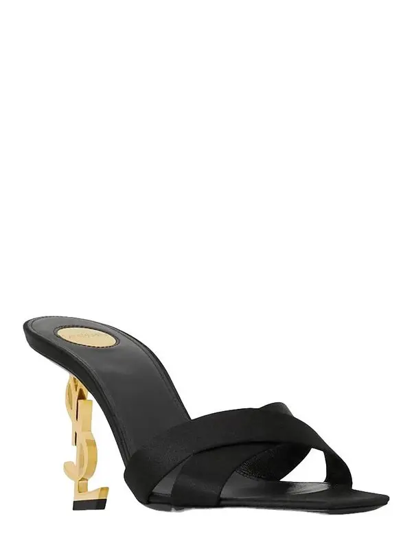Saint Laurent Opyum Mules - Black Satin Crepe
