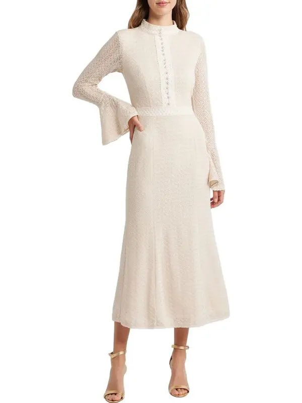ELLIATT Kailee Texture Midi Dress - Ivory