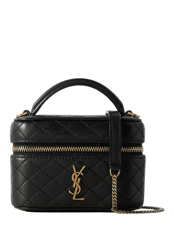 Saint Laurent Gaby Vanity Micro Quilted Leather Shoulder Bag - Black