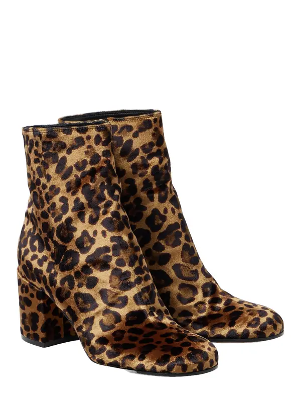 GIANVITO ROSSI Joelle 70 Leopard-print Velvet Ankle Boots - Multicoloured