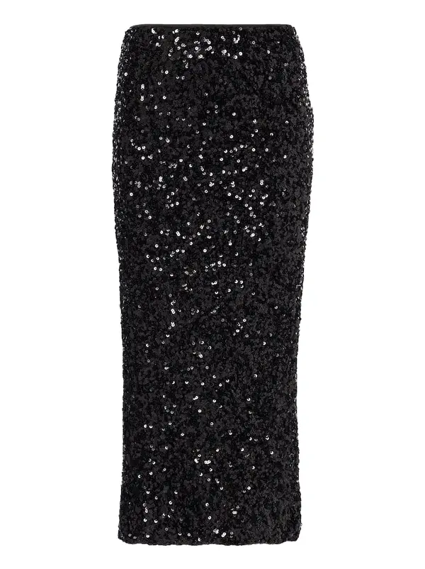 ROTATE BY BIRGER CHRISTENSEN Sequined Skirt - Black