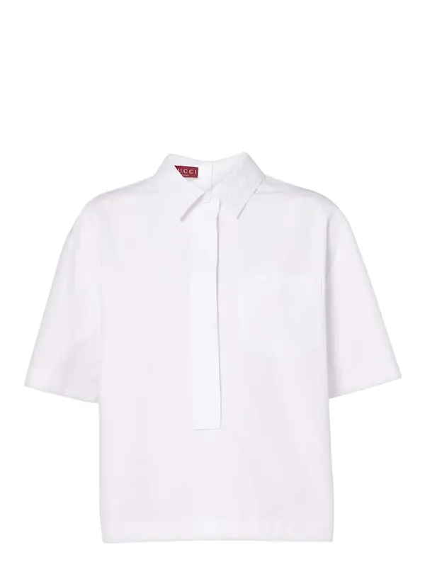 Gucci Embossed Cotton Poplin Shirt - White
