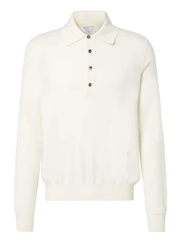Bottega Veneta Cashmere Polo Sweater - White