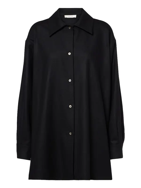 THE ROW Komako Wool And Cashmere Shirt - Black