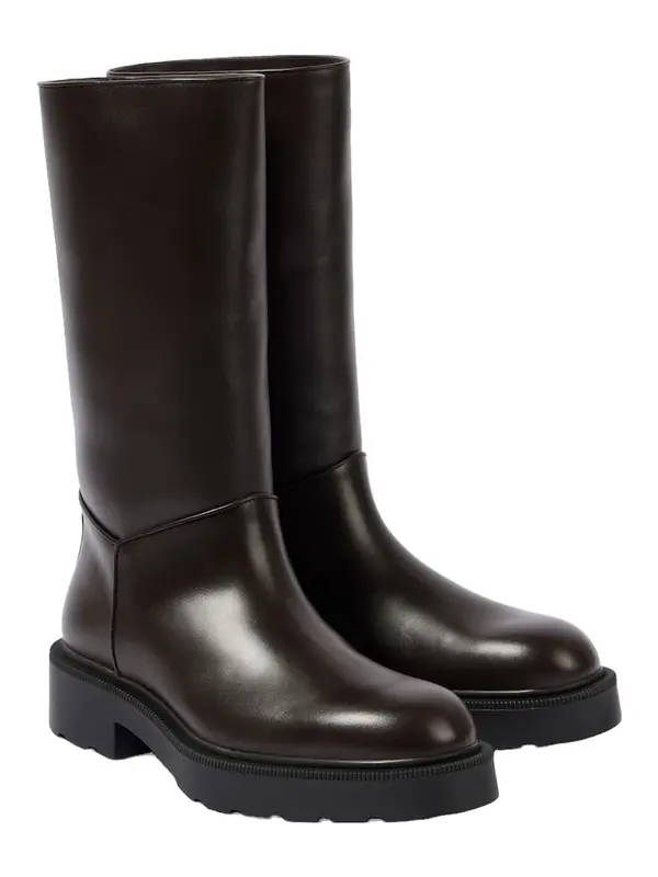 THE ROW Nobilis Leather Boots - Brown
